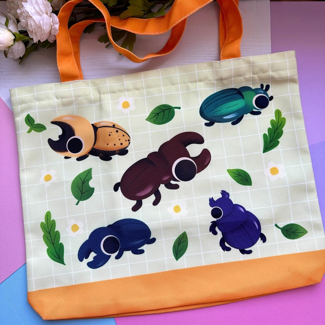 Beetle Canvas Tote Bag - Etsy