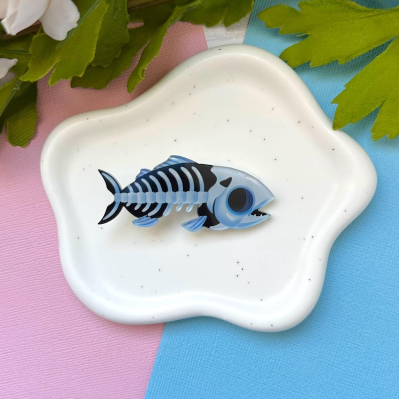 Fish Bones Acrylic Hair Clip - Etsy