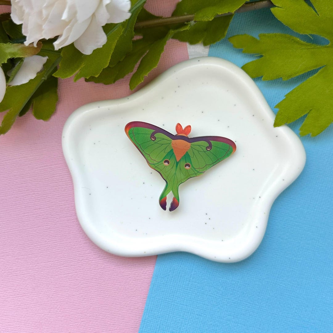 Luna Moth Acrylic Hair Clip - Etsy