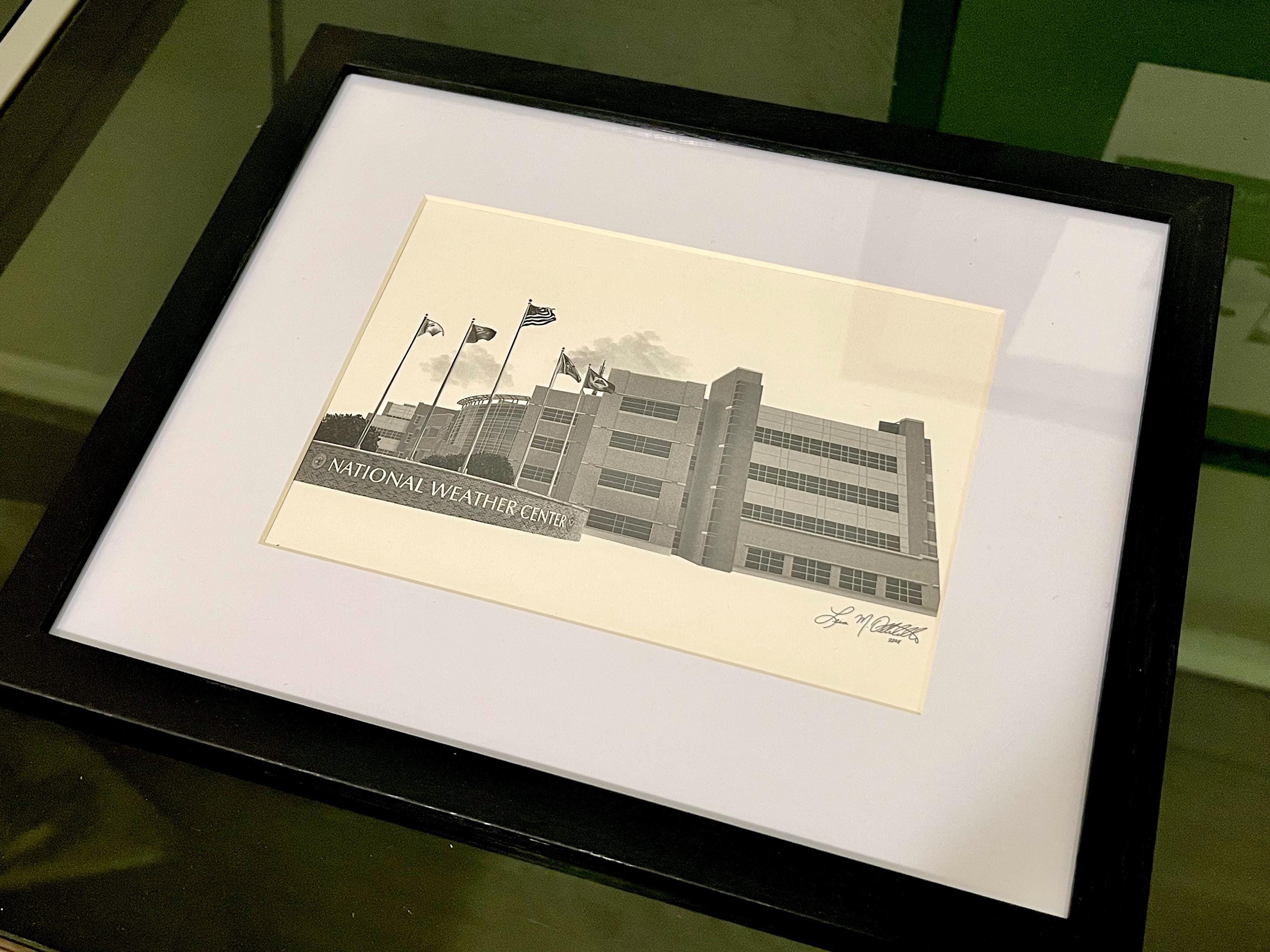Hand Drawn Sketch of Meteorology Building - Etsy