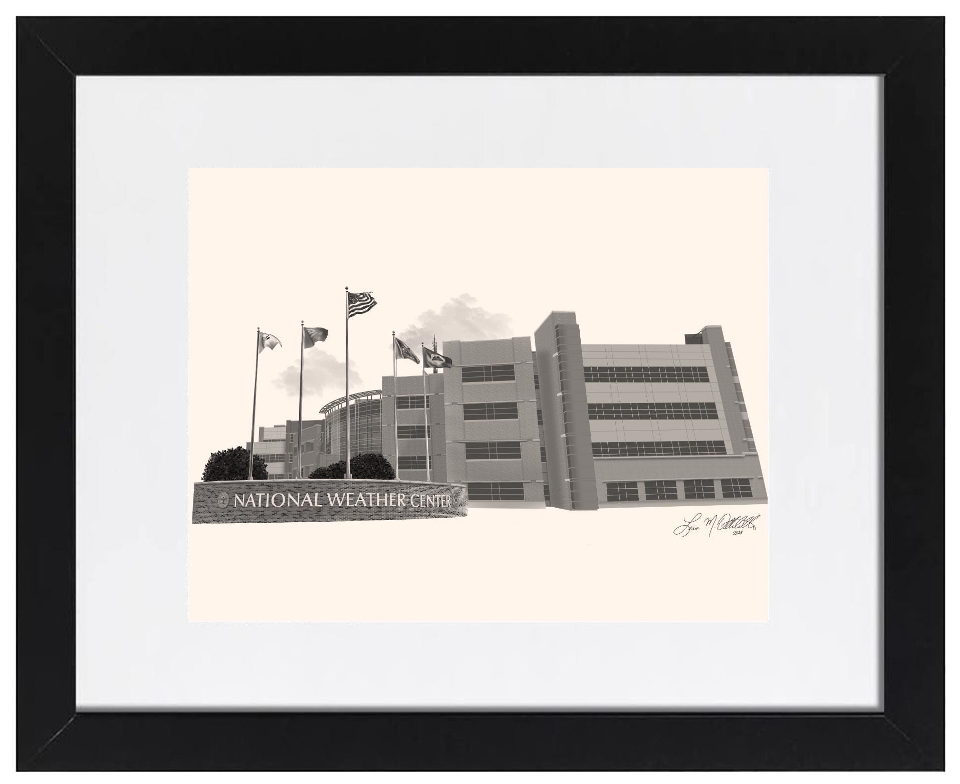 Hand Drawn Sketch of Meteorology Building - Etsy