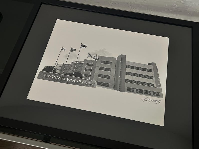 Hand Drawn Sketch of Meteorology Building - Etsy