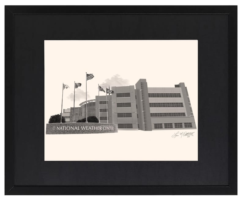 Hand Drawn Sketch of Meteorology Building - Etsy