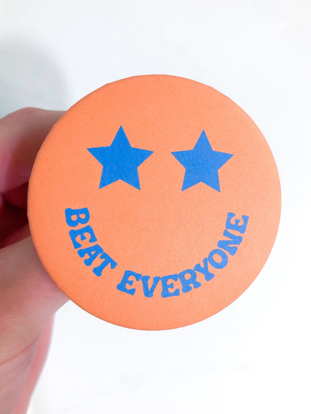 Beat Everyone Button orange&blue - Etsy