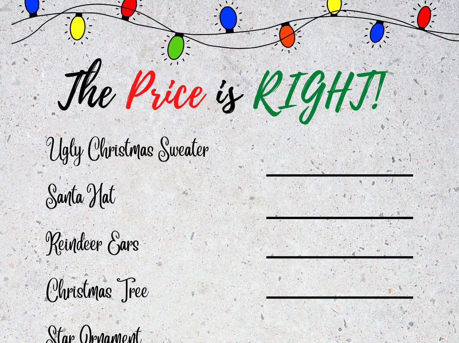 The Price is Right-christmas Game - Etsy