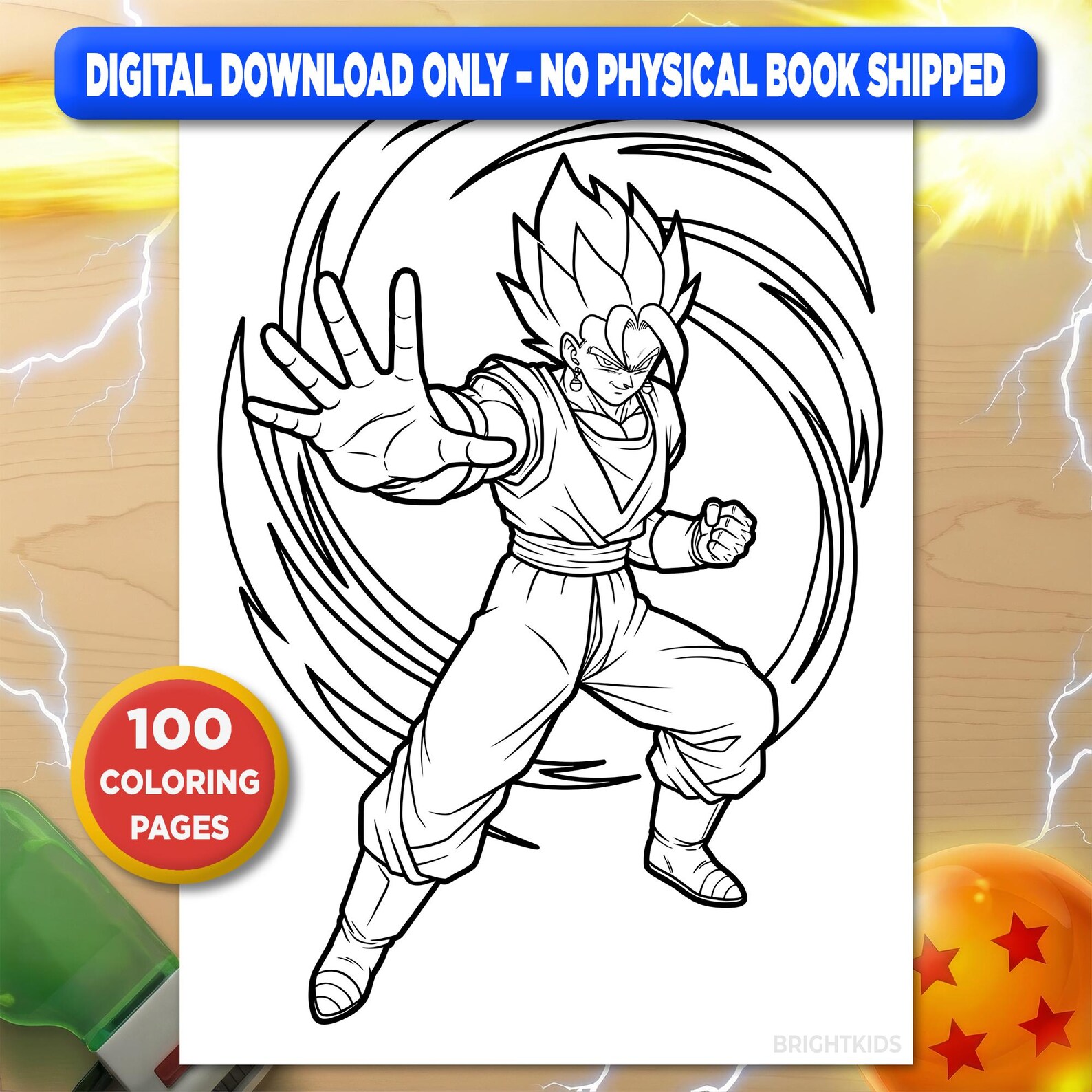 Dragon Ball Z Coloring Book: 100 DBZ Pages, A4 PDF, Instant Download - Etsy