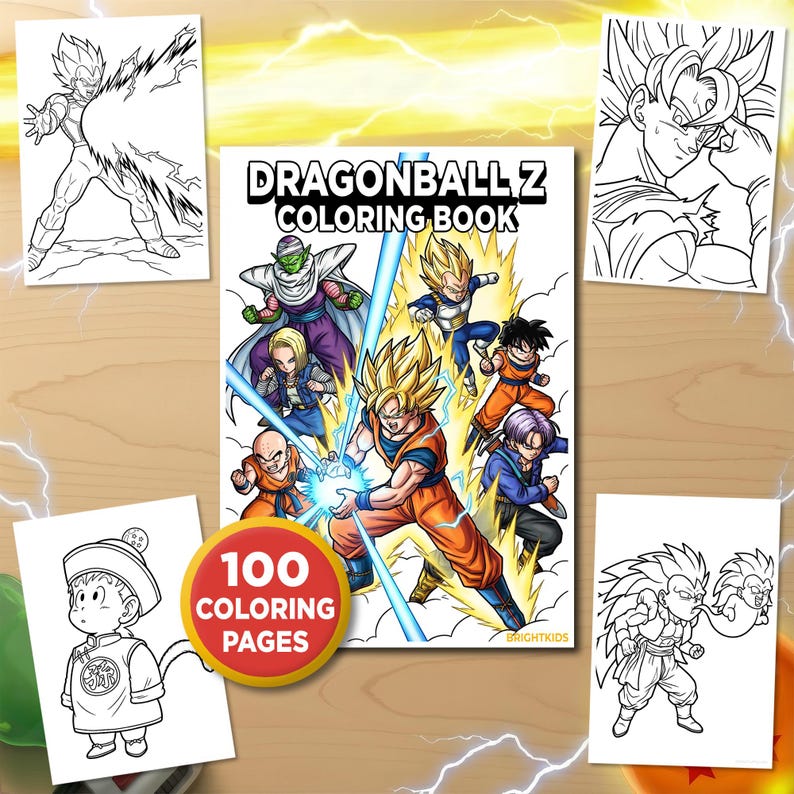 Dragon Ball Z Coloring Book: 100 DBZ Pages, A4 PDF, Instant Download - Etsy
