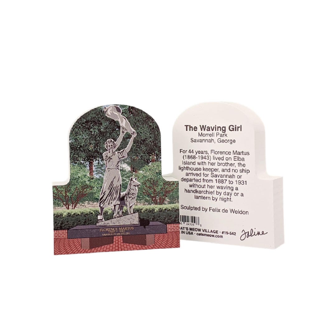 The Waving Girl, Morrell Park, Savannah, Georgia, Cats Meow Village - Etsy