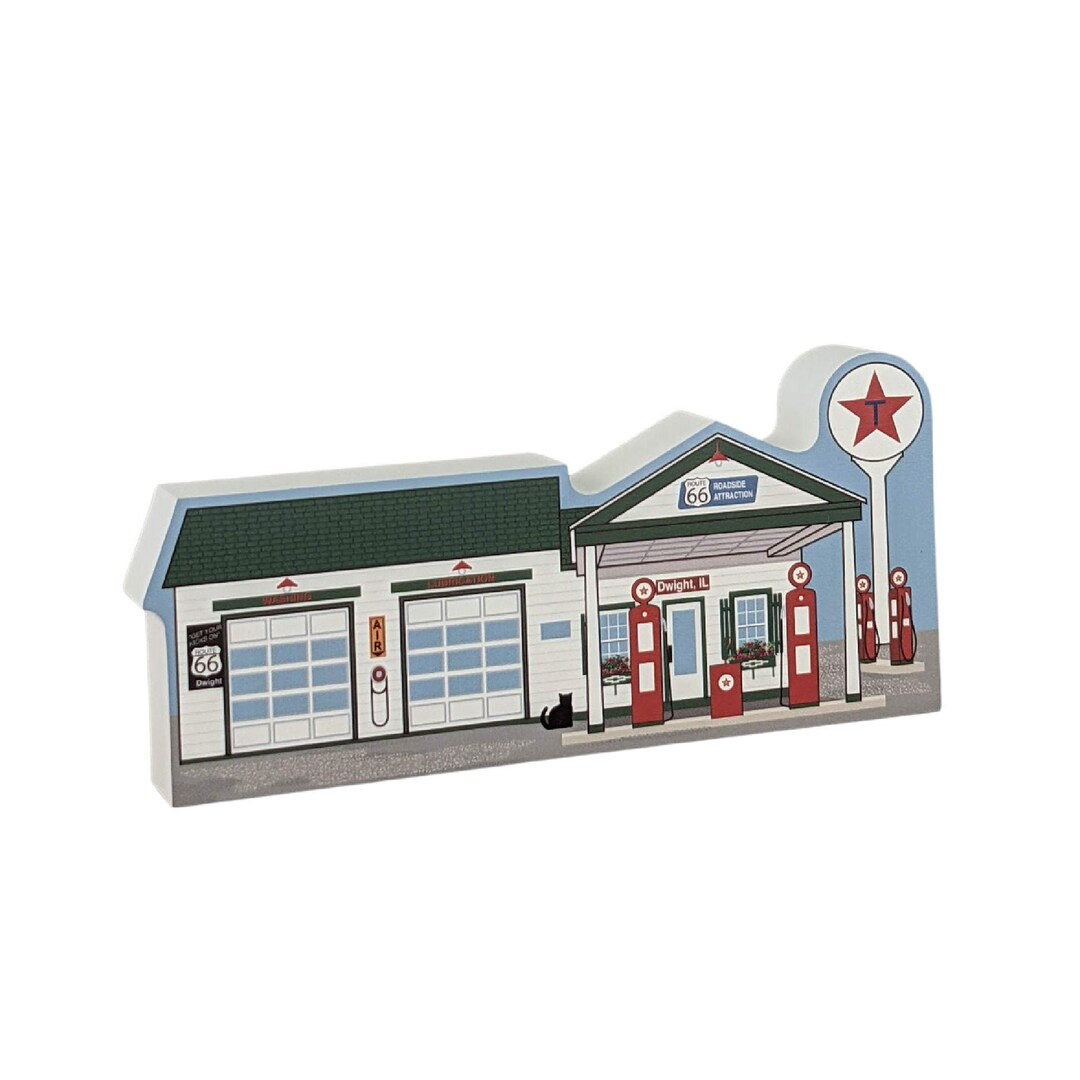Cats Meow Village Amber-becker Route 66 Gas Station, Dwight, IL - Etsy