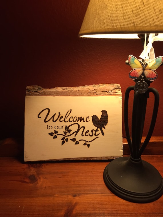 Live Edge Wood Burned Sign nest | Etsy