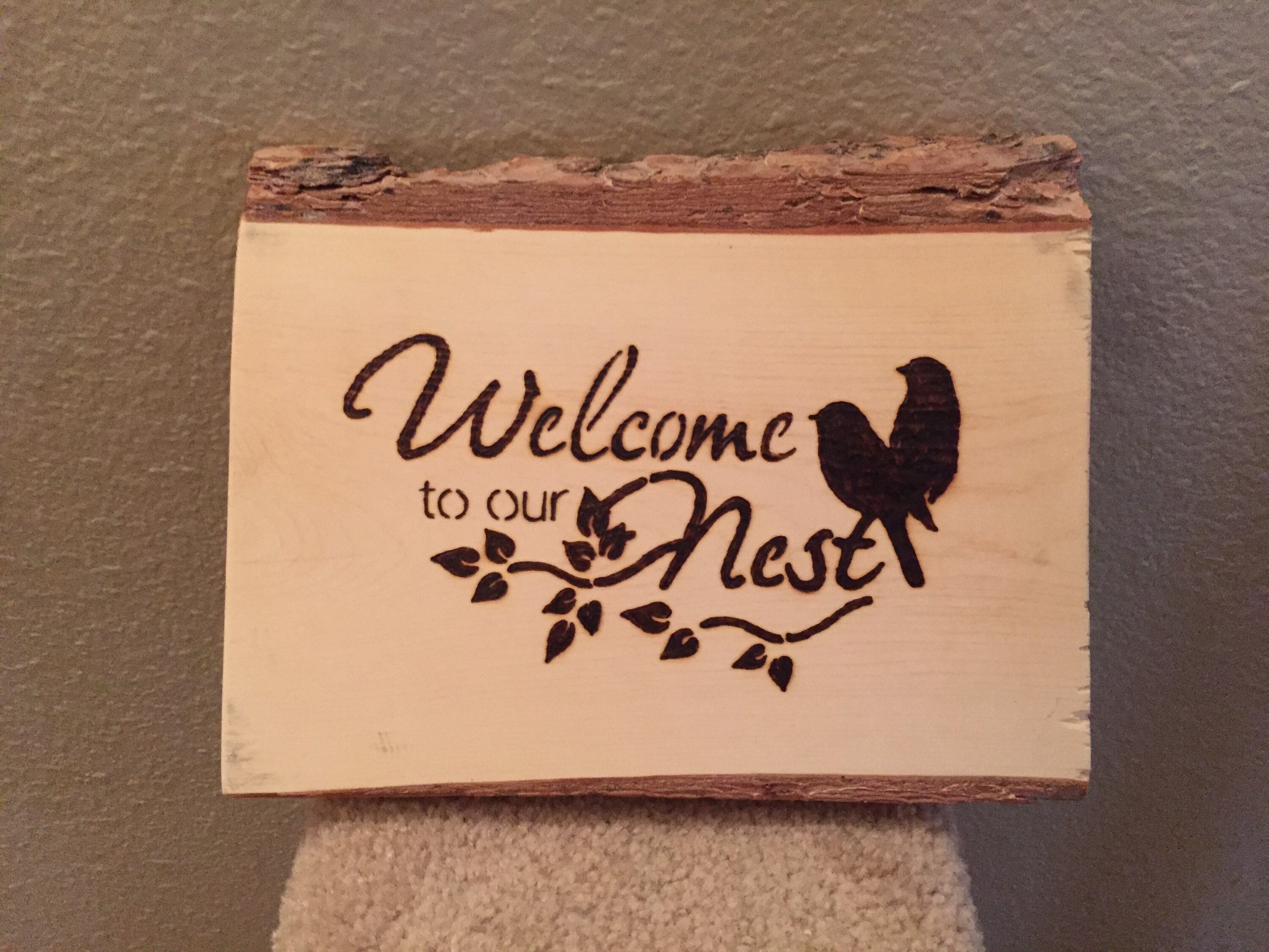 Live Edge Wood Burned Sign nest - Etsy
