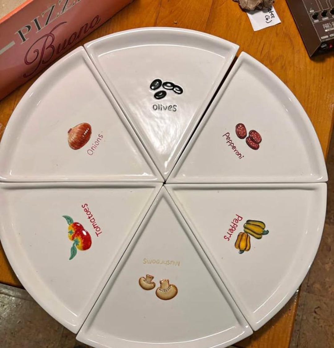 Set of 6 Pizza Slice Shaped Embossed Vegetable Plates - Etsy