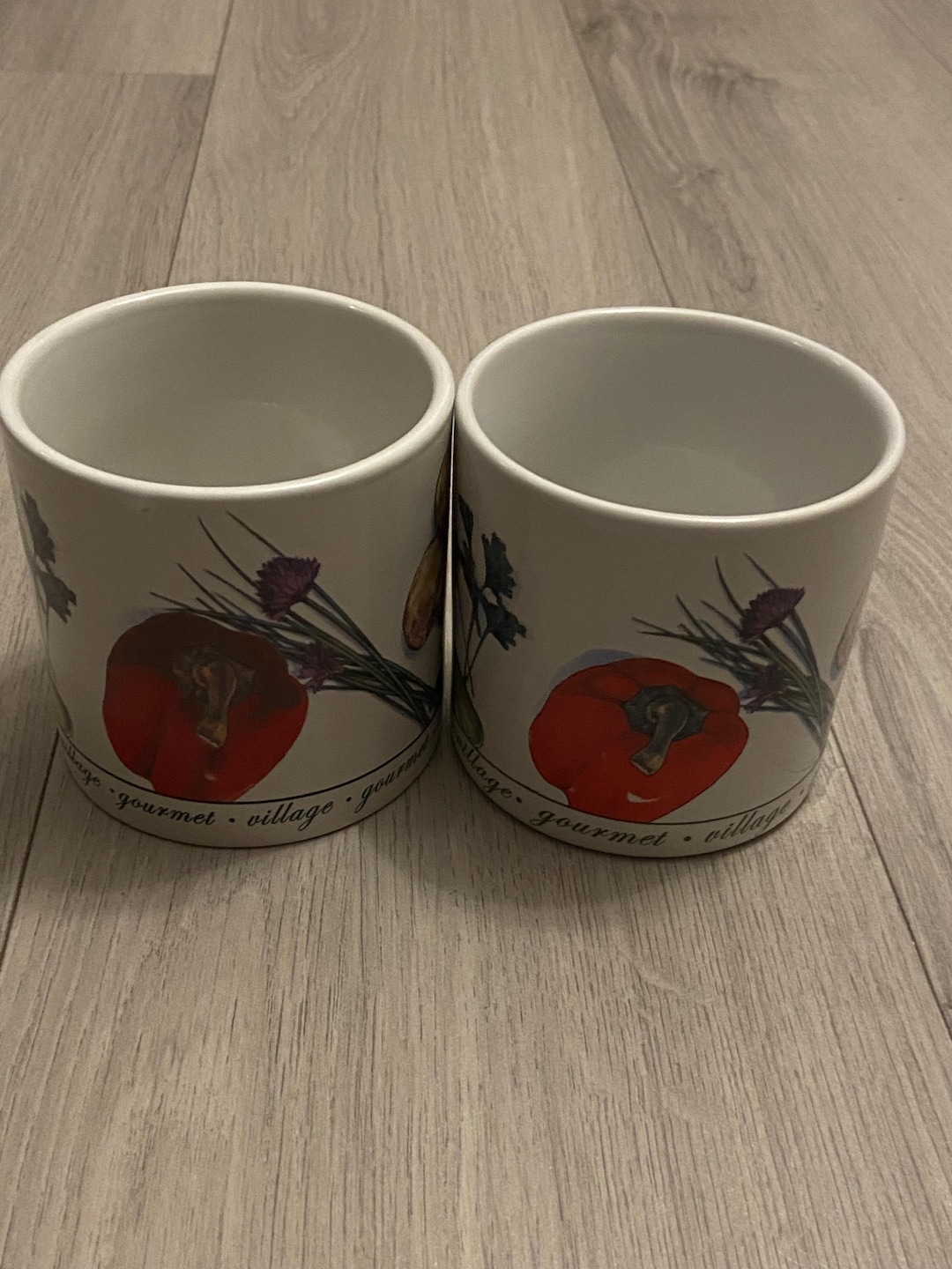 Pair of Vegetable Soup Mugs Without Handles - Etsy