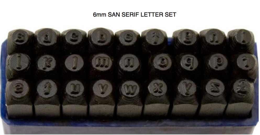 6mm SAN SERIF Lower Case Metal Letter Set, 6mm Letter Stamps, Jewelry ...