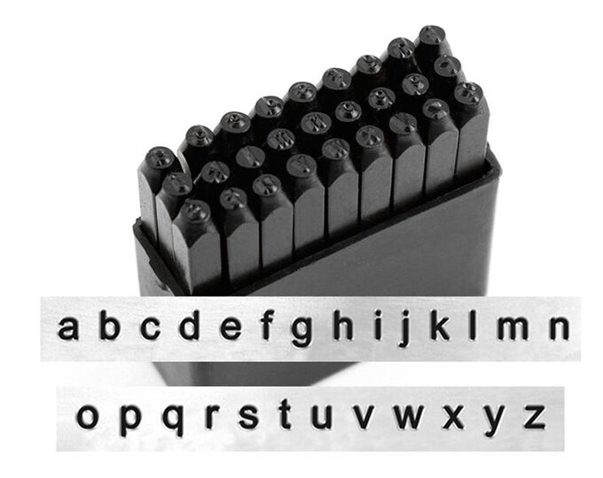 6mm SAN SERIF Lower Case Metal Letter Set, 6mm Letter Stamps, Jewelry ...