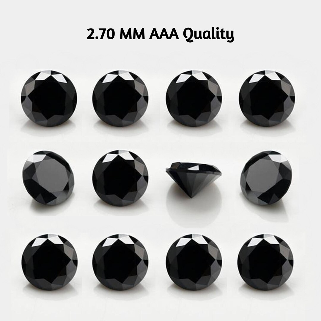 2.70 Mm Black Diamonds for Tennis Bracelets | Treated AAA Quality Round ...