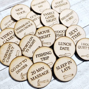 20 Token Gifts for Him/ Fathers Day Tokens / Gift Idea for Him Tokens ...