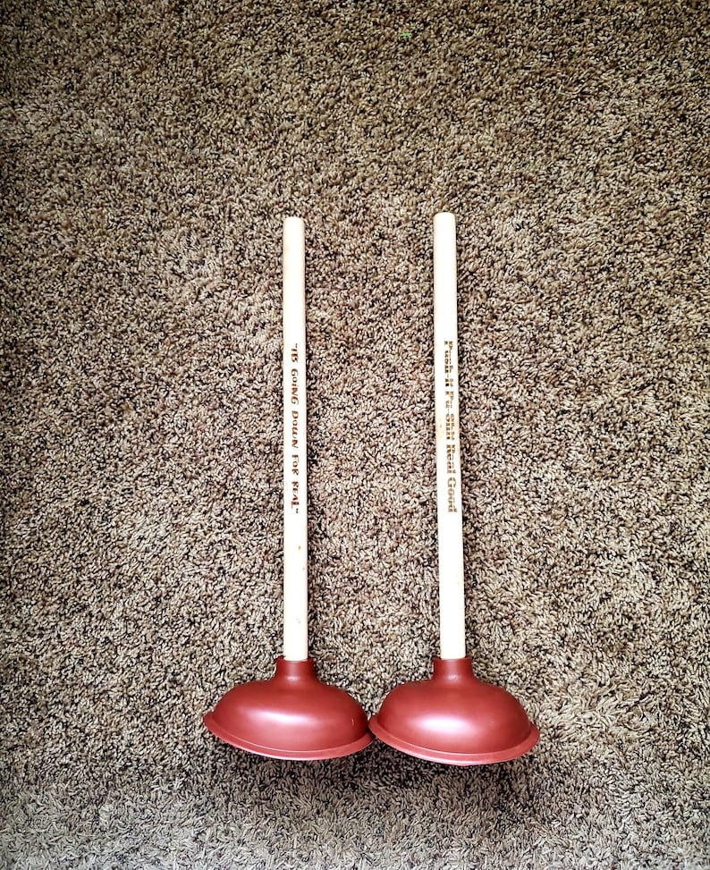 Custom Plunger / Bathroom Fun / Gag Gift / Wedding / Boss Gift / White ...