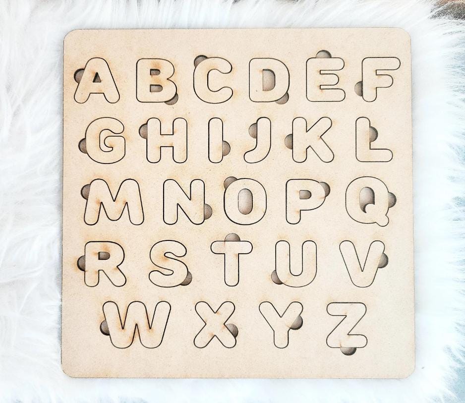 Wooden ABC Alphabet Puzzle: Classroom Learning - Etsy