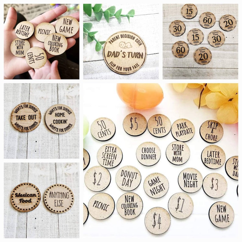 Custom Wooden Tokens 2 Inch Laser Engraved Customized - Etsy