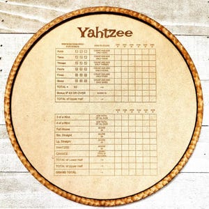 Custom Laser Engraved Yahtzee Wood Round: Family Game Night - Etsy