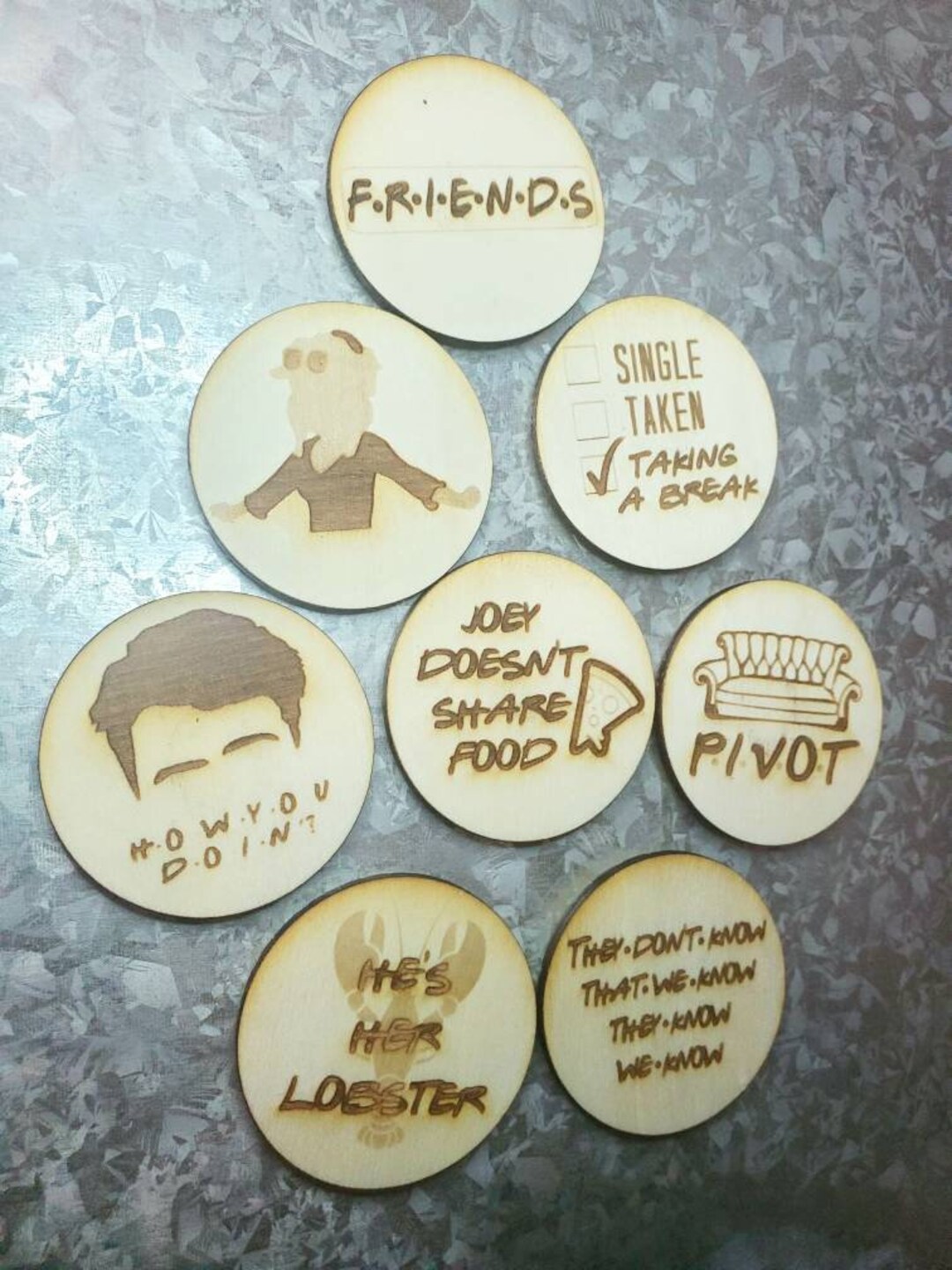 Friends TV Show Wooden Fridge Magnets - Set of 8 - Etsy