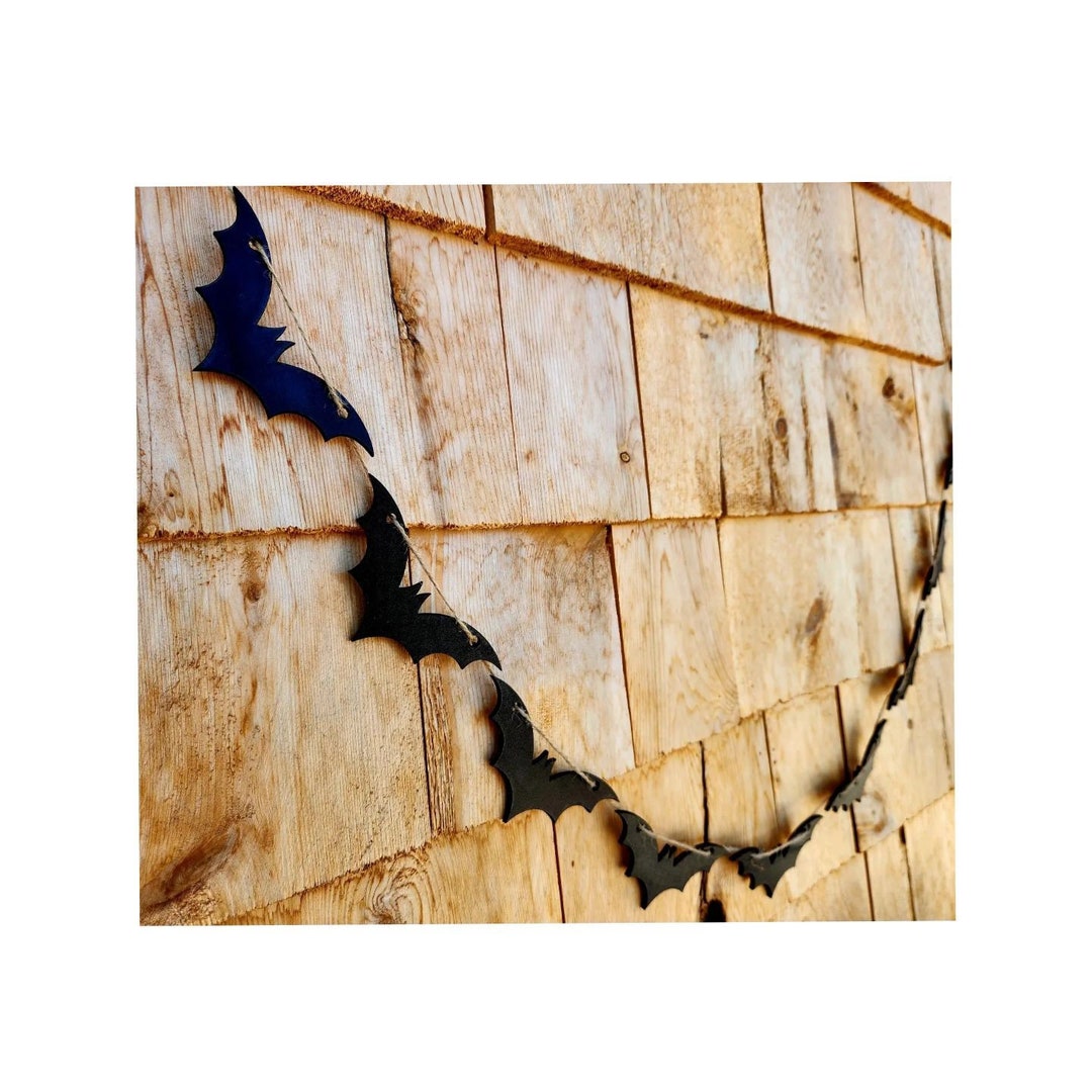 Bat Banner, Wood Bat Banner, Halloween Garland, Mantle Decor, Halloween ...