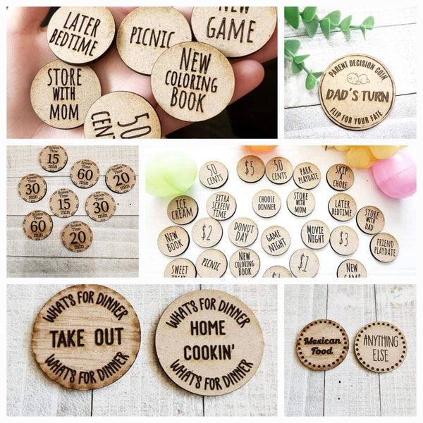 Laser Engraved Wood Tokens - Etsy
