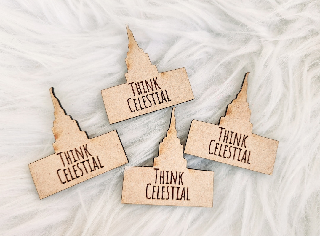 Engraved Wooden Temple Token: 'think Celestial' LDS Gift (2 Inch) - Etsy