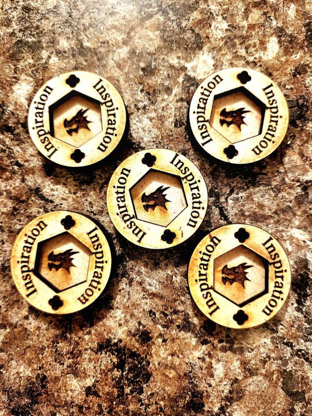 Inspiration Tokens, Forged in Laser Fire, 5 Tokens for Dice, Stocking ...