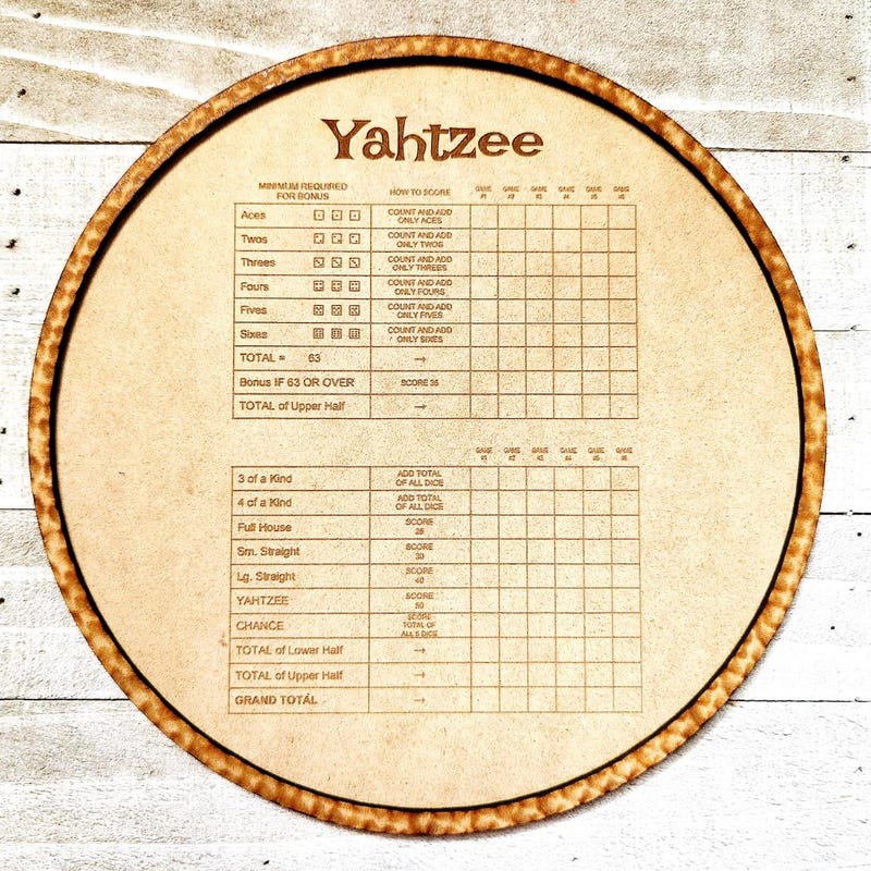 Yahtzee - Etsy UK
