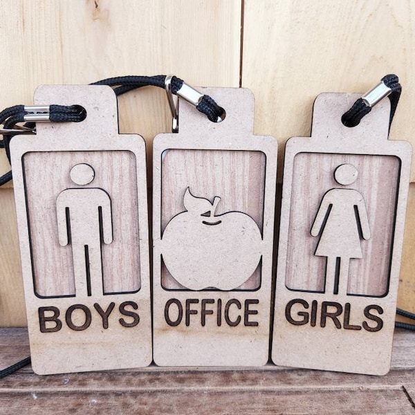 Bathroom Pass Wooden - Etsy