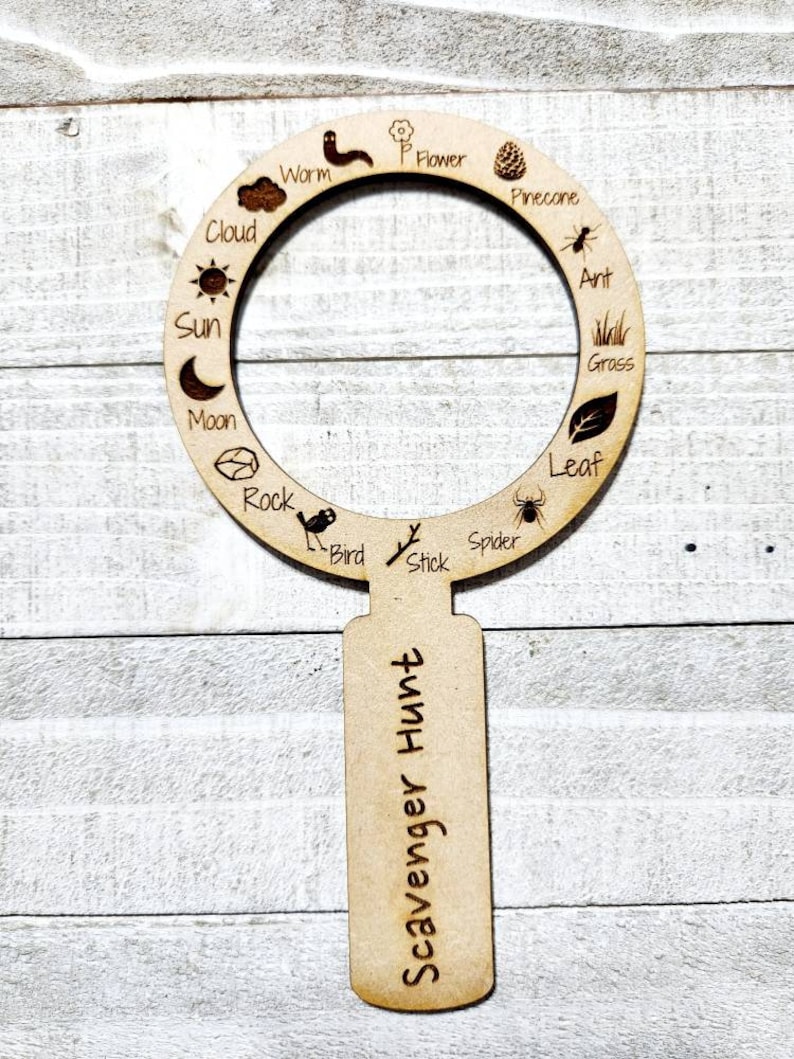 Wooden Scavenger Hunt Wand: Bugs, Animal Tracks, Kids Outdoor Activity ...