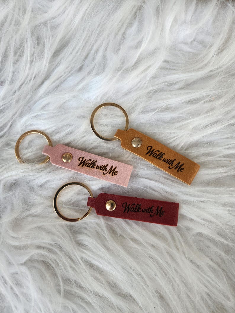 Personalized Leather Keychain: Custom Engraved Genuine Leather, Walk ...