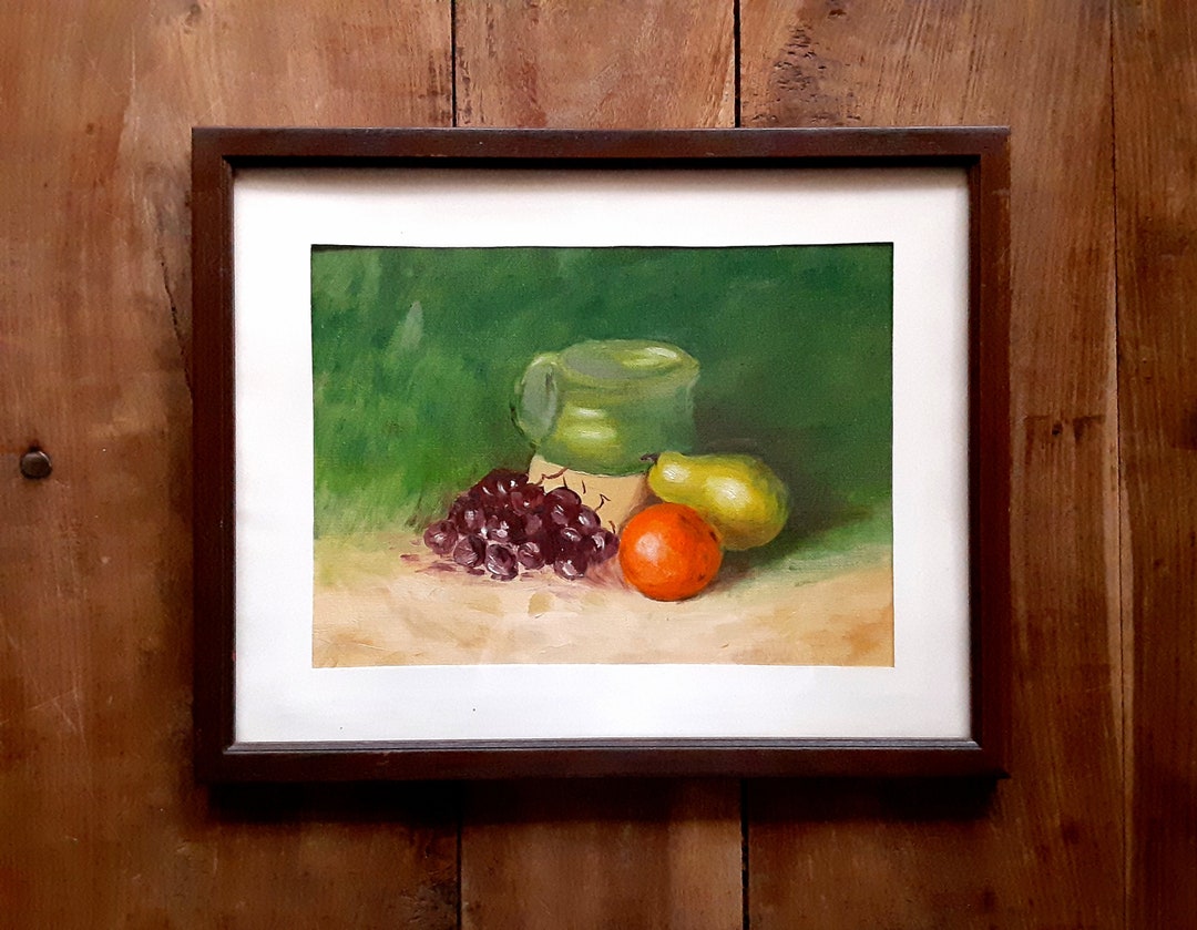 Mid Century Still Life Oil Painting Original Art Mid Century Art Still ...
