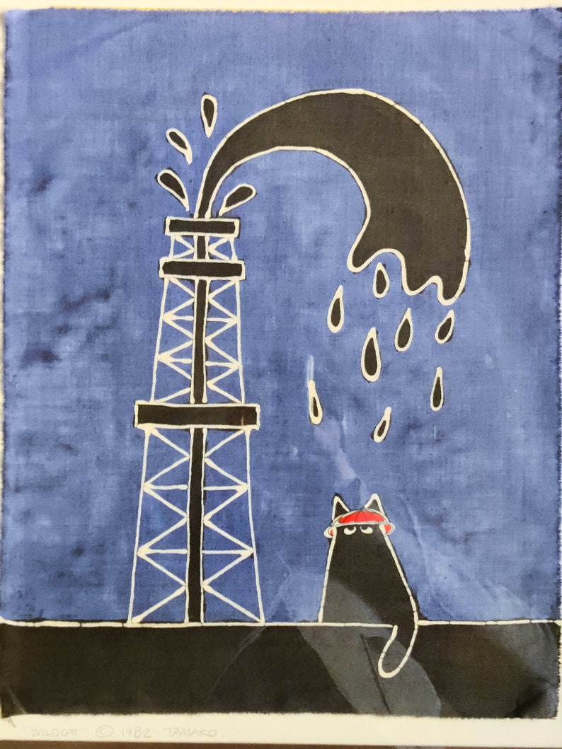 Jane Tamako Batik Painting Original Art Vintage Texas - Etsy