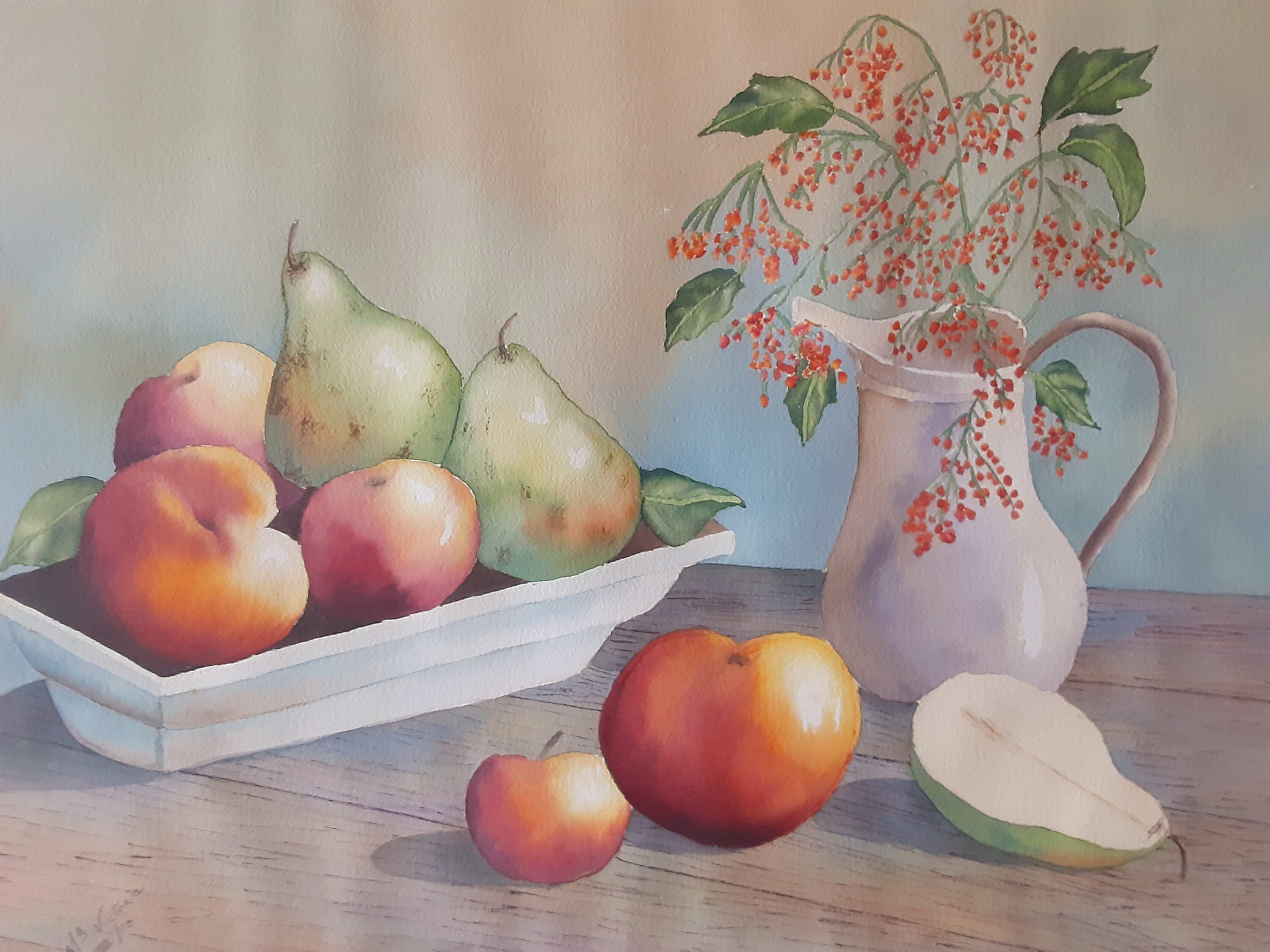 Still Life Watercolor Painting by Maria Victoria Original Art - Etsy