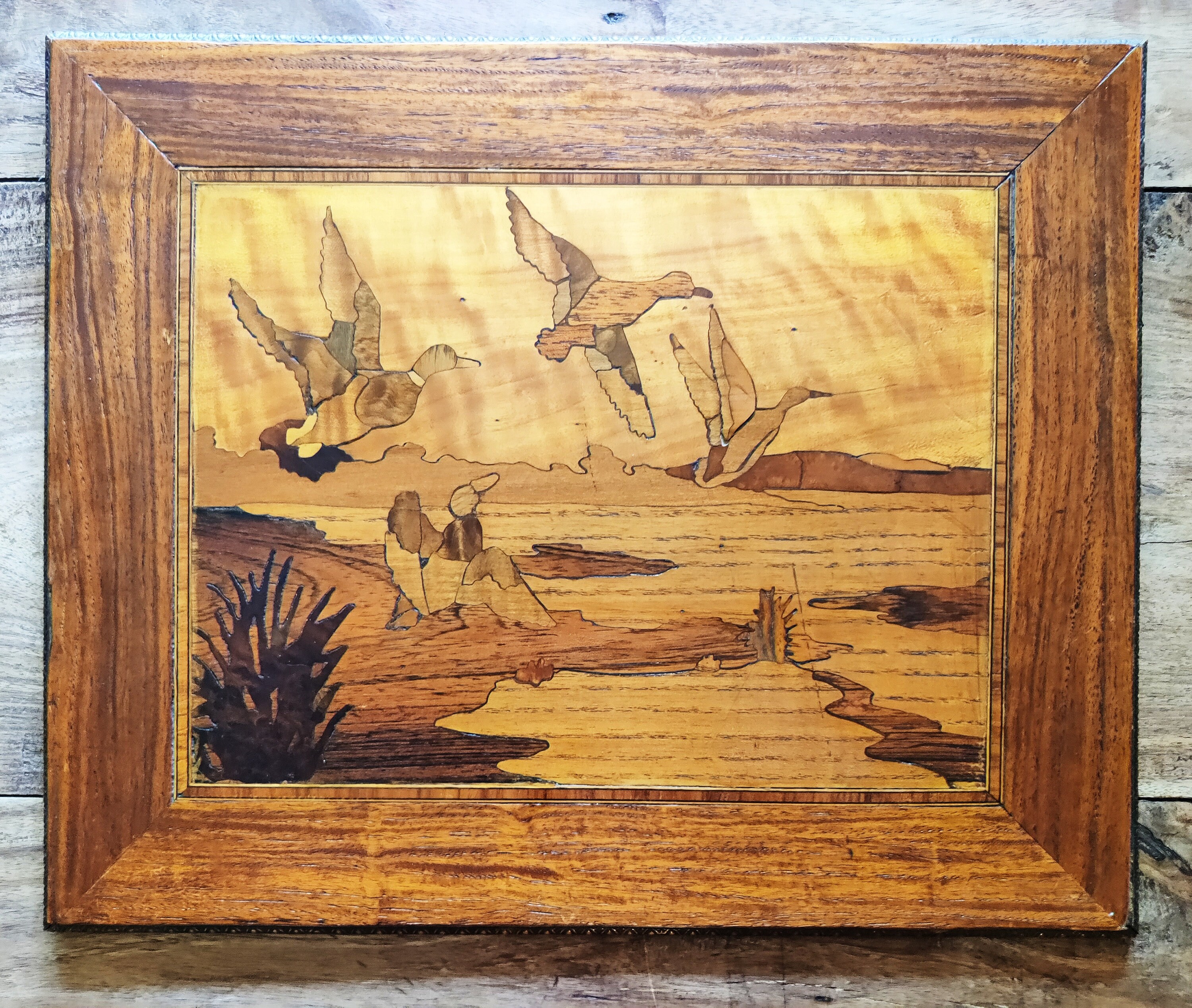 Antique Inlay Wood Art by WD Henke Original Art Inlay Wood Art - Etsy