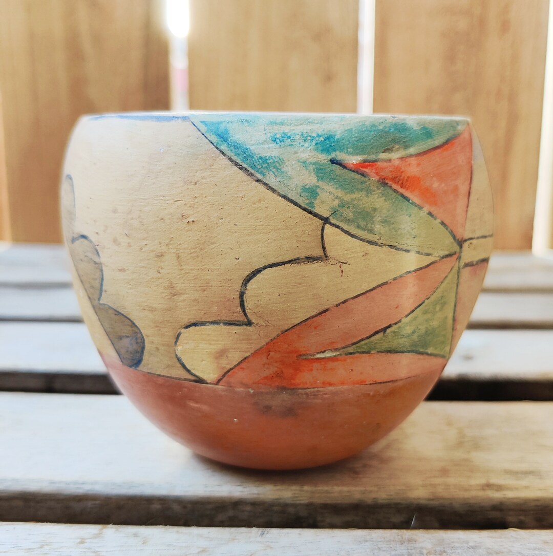 Tesuque Pueblo Jarrón de Cerámica Policromática Cerámica - Etsy España