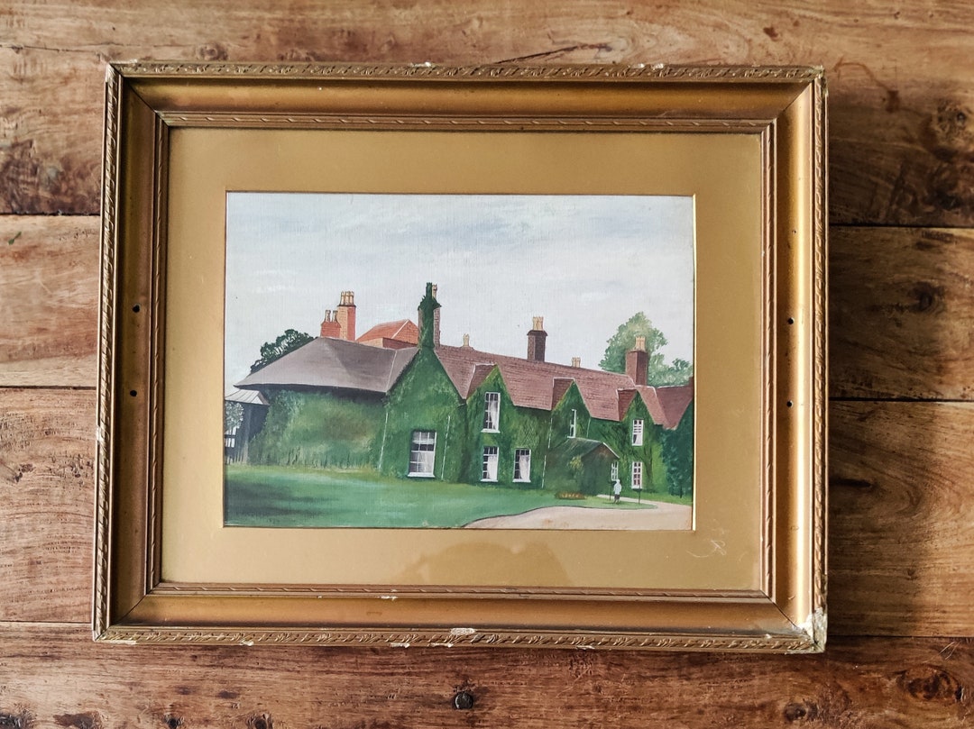 Antique Folk Art Painting by Markham Original Art Primitive Art British ...