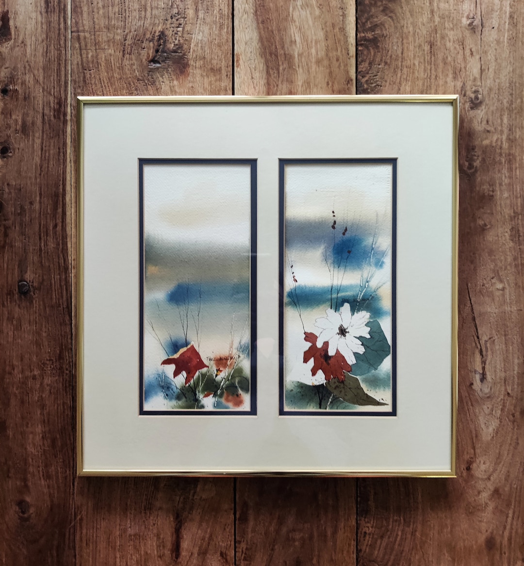 Vintage Watercolor Paintings by Phil Wilson Original Art Flower ...