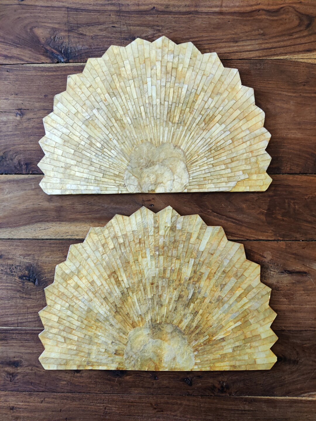 Vintage Capiz Shell Placemats by Balos Yellow Mother of Pearl Placemats ...