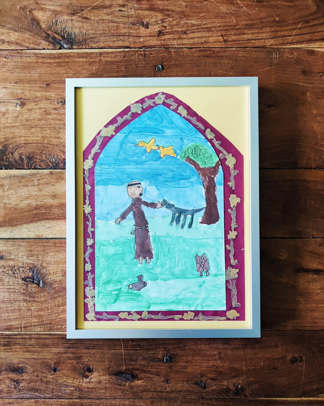 Mixed Media Painting of Saint Francis of Assisi Original Art Catholic ...
