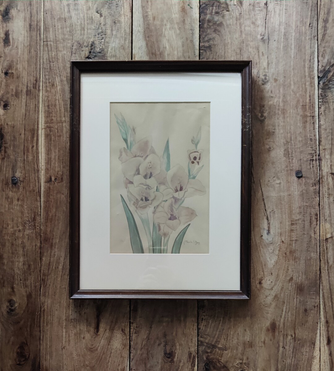 Antique Watercolor Painting by Merle Day Original Art Flower - Etsy