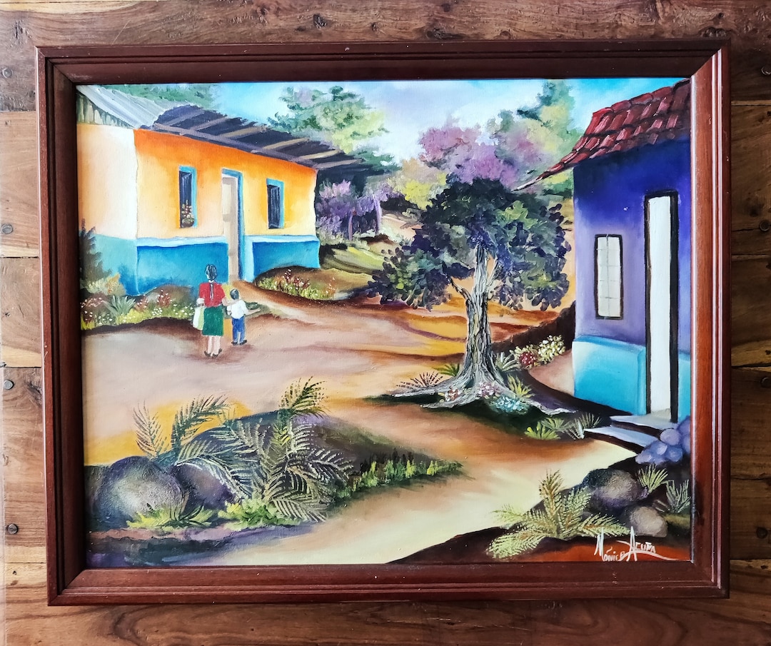 Vintage Folk Art Painting by Monica Acuna Original Art South American ...