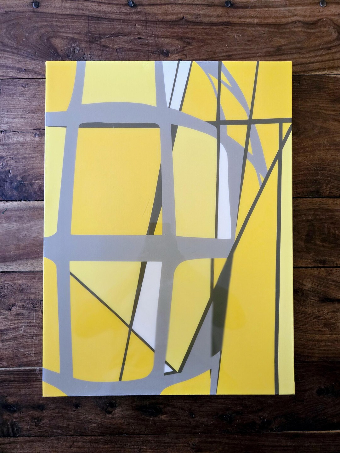 Emilie Duval Acrylic on Canvas Original Art Yellow Modern Abstract ...