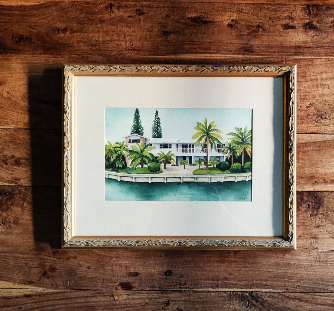 Vintage Watercolor Painting by J Faust Original Art Florida Paintings ...