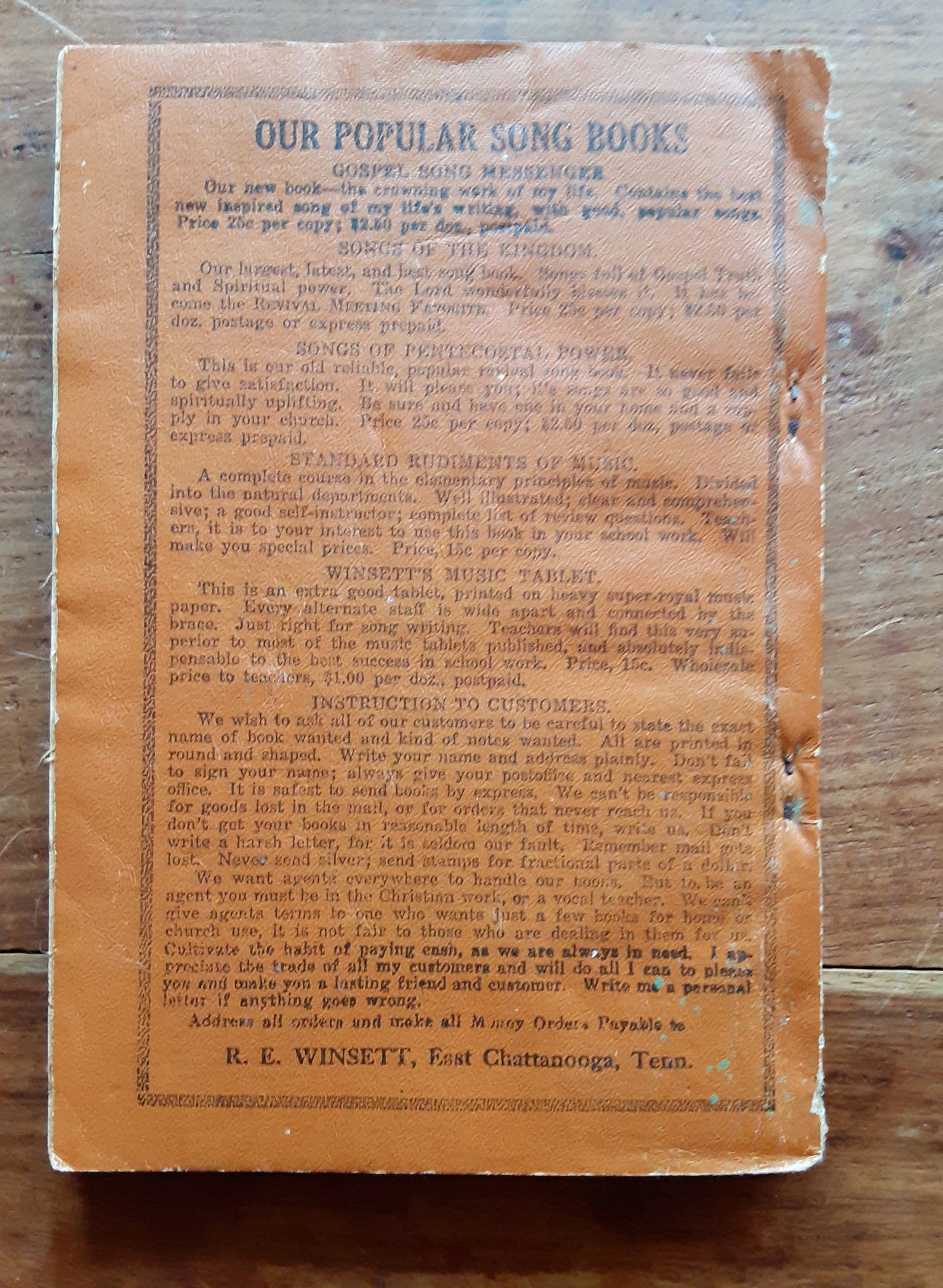 Antique Gospel Song Book Songs of the Kingdom R E Winsett - Etsy