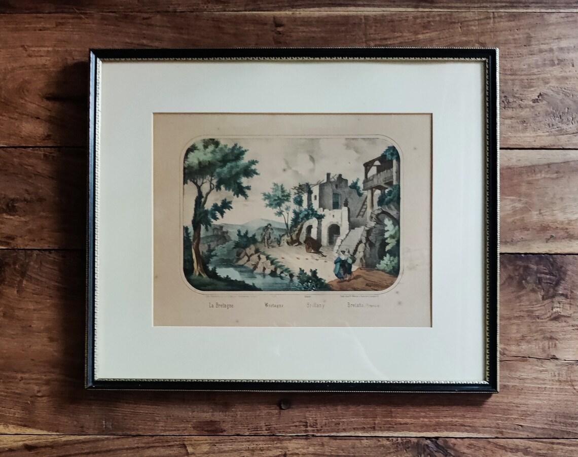 Jean Frederic Wentzel Colored Lithograph La Bretagne Antique - Etsy