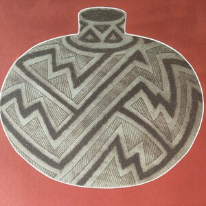 Vintage Kayenta Pottery Etched Print Original Art Southwestern Art ...